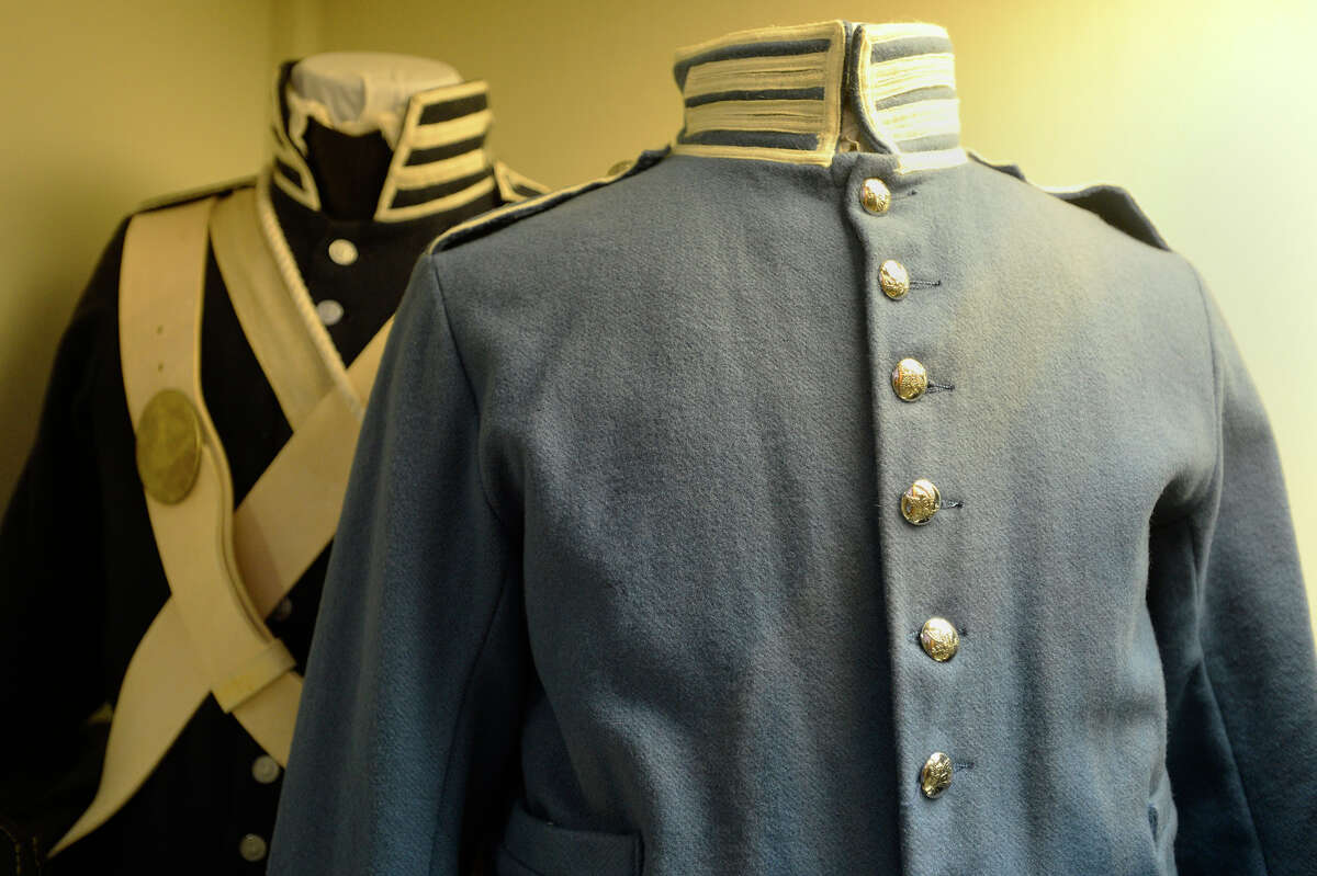Military uniforms on display at Steamboat Museum