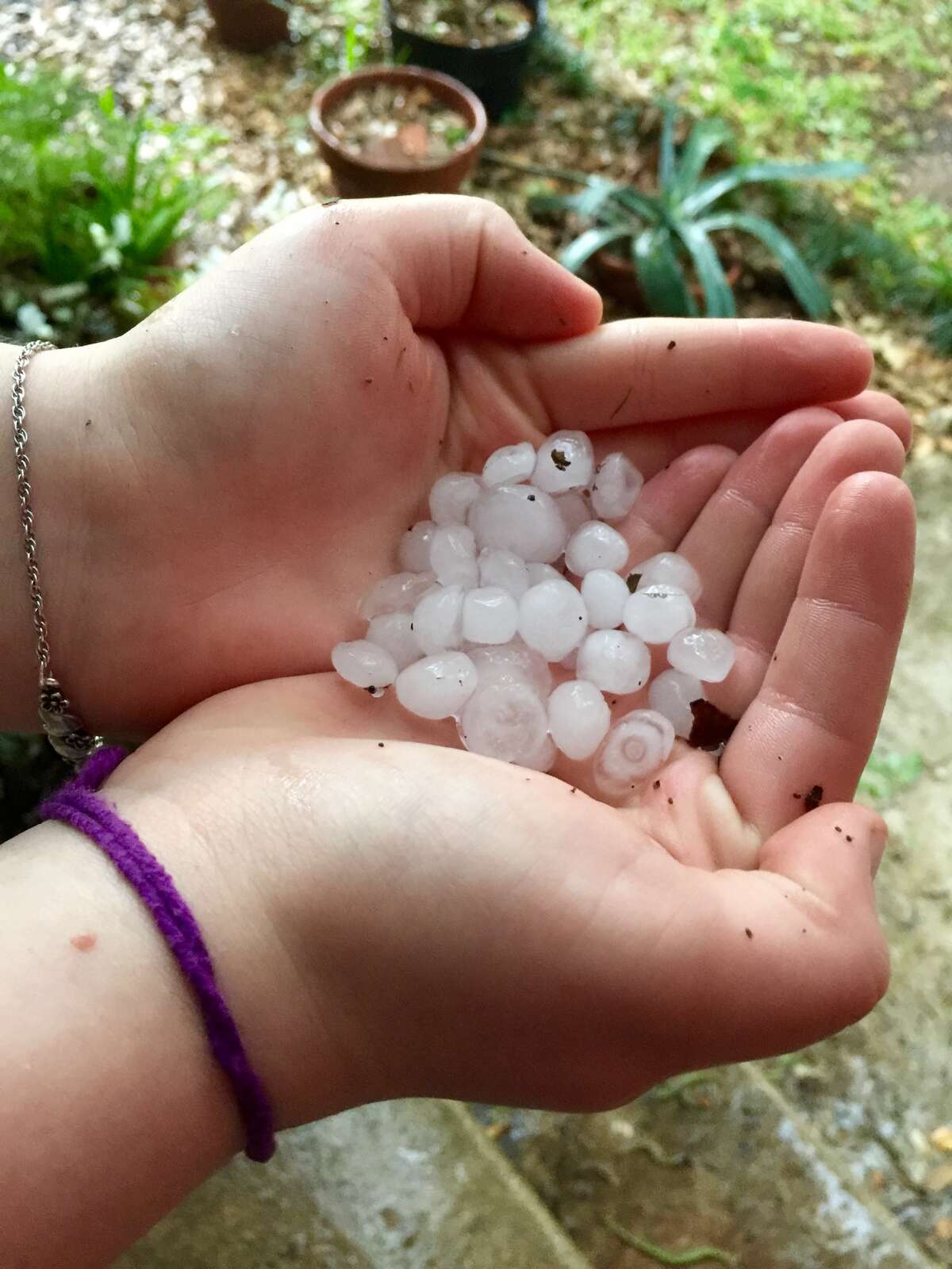 Brief scattering of hail hits San Antonio Monday, more storms coming