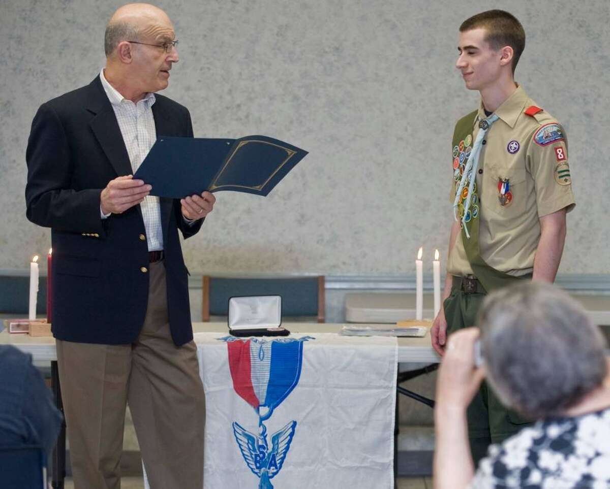 Brookfield high school senior receives Eagle Scout achievement award