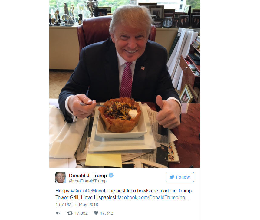 Donald Trump's Cinco de Mayo taco tweet has us asking a lot of questions