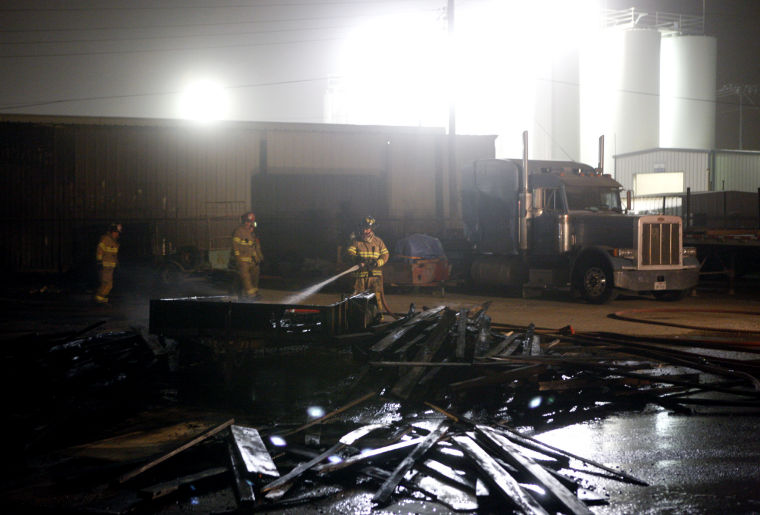 Lumber fire ignited amidst high-speed winds