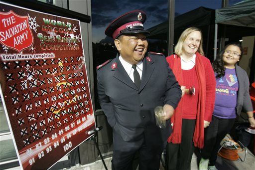 Salvation Army ringer sets 105-hour ring record