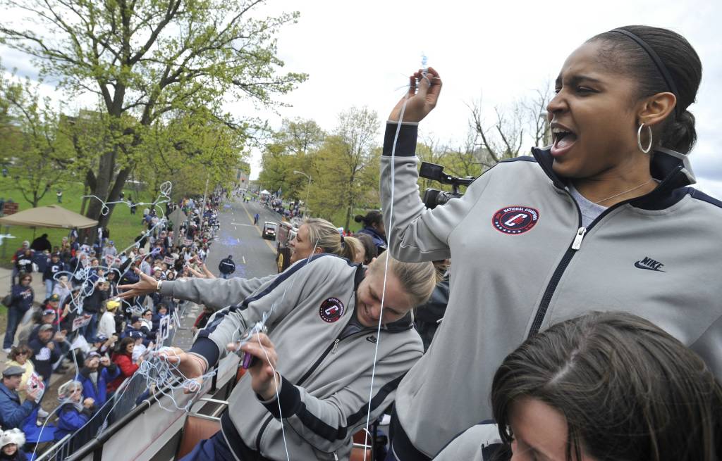UConn women bask in victory parade glory