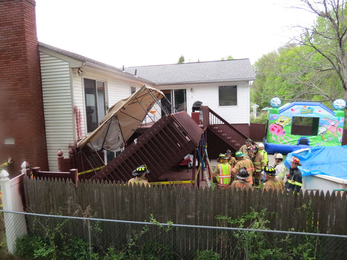 Deck collapse during 1st Communion party sends 2 to hospital