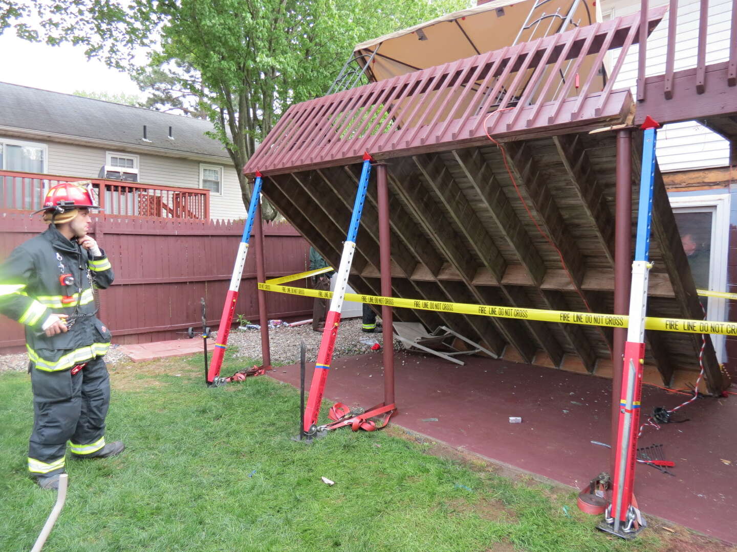 Deck collapse during 1st Communion party sends 2 to hospital