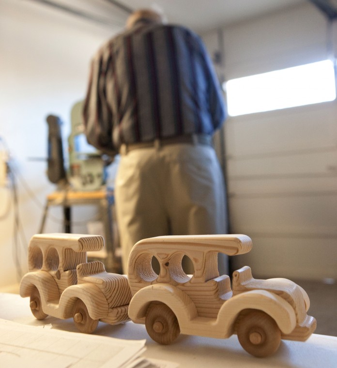 Toymaker gives away wooden creations
