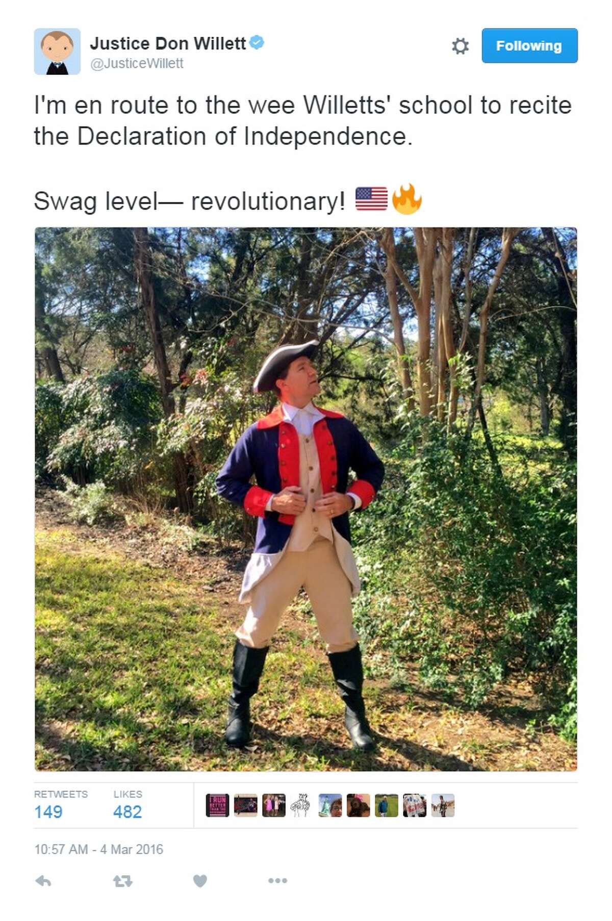 Texas Supreme Court Justice Don Willett's Twitter account is prolific ...