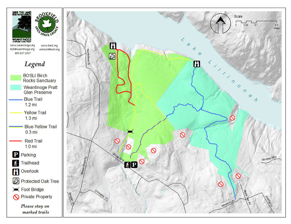 Brookfield nature preserves joined by trails, parking lot