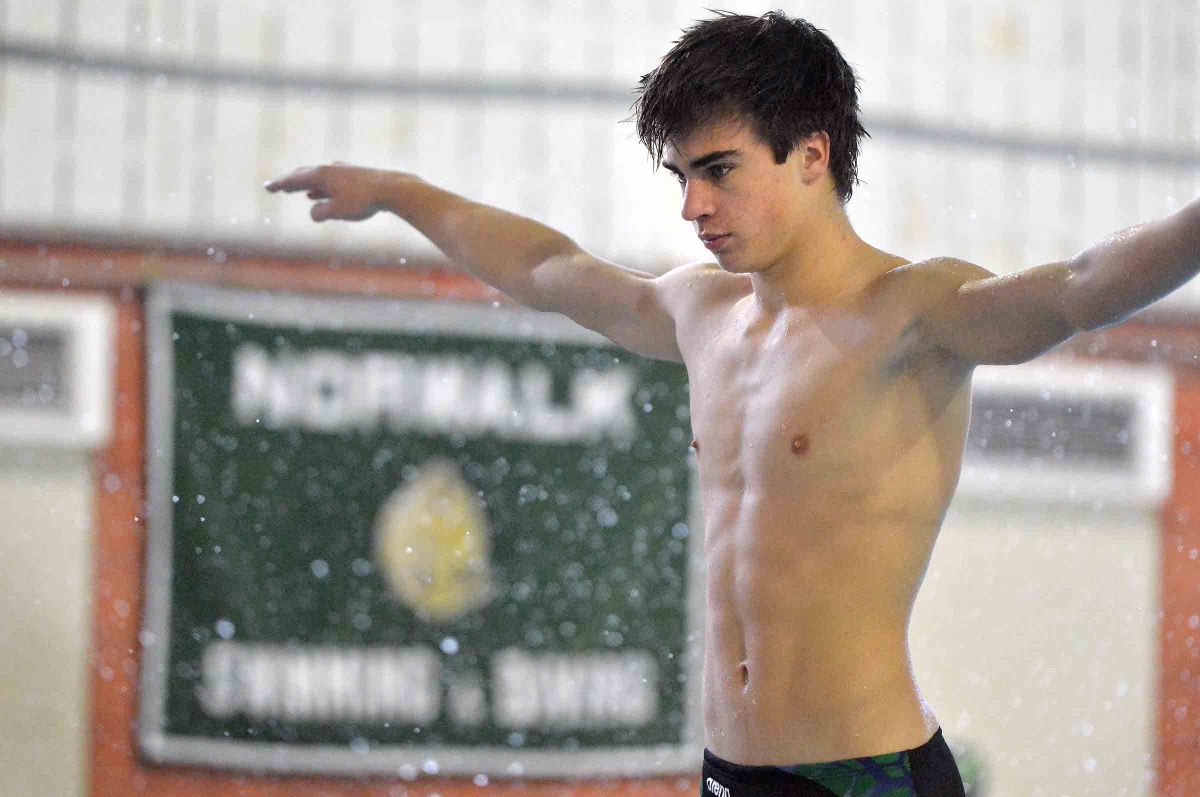 Boys Swimming and Diving: Norwalk’s Bradley diving head first into the ...