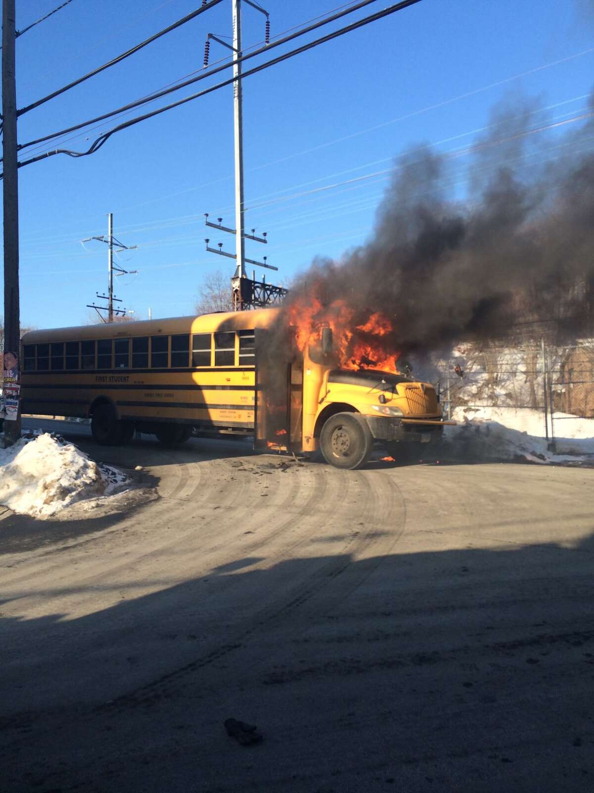 School bus catches on fire in Norwalk; no one injured