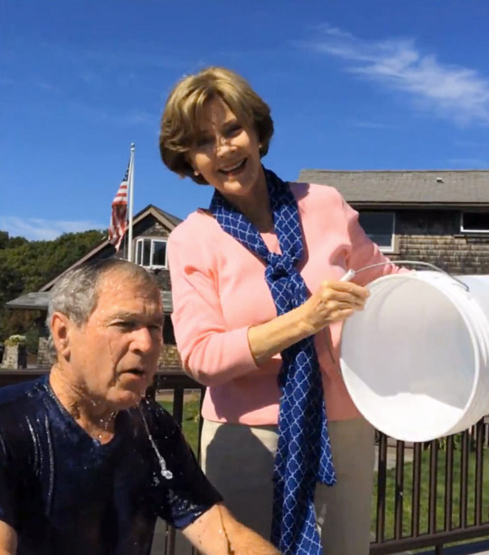 George W. Bush takes ice bucket challenge