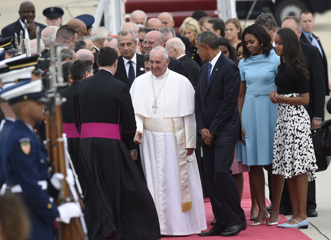 Pope Francis, Barack Obama, Michelle Obama, Malia