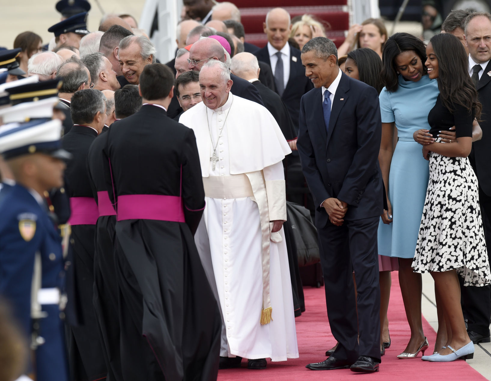Pope Francis, Barack Obama, Michelle Obama, Malia Obama