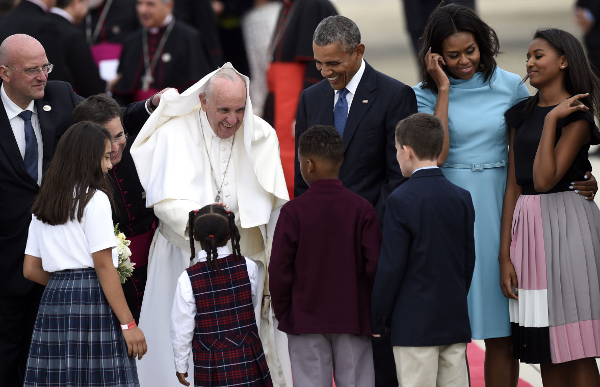 Pope Francis, Barack Obama, Sasha Obama, Michelle Obama
