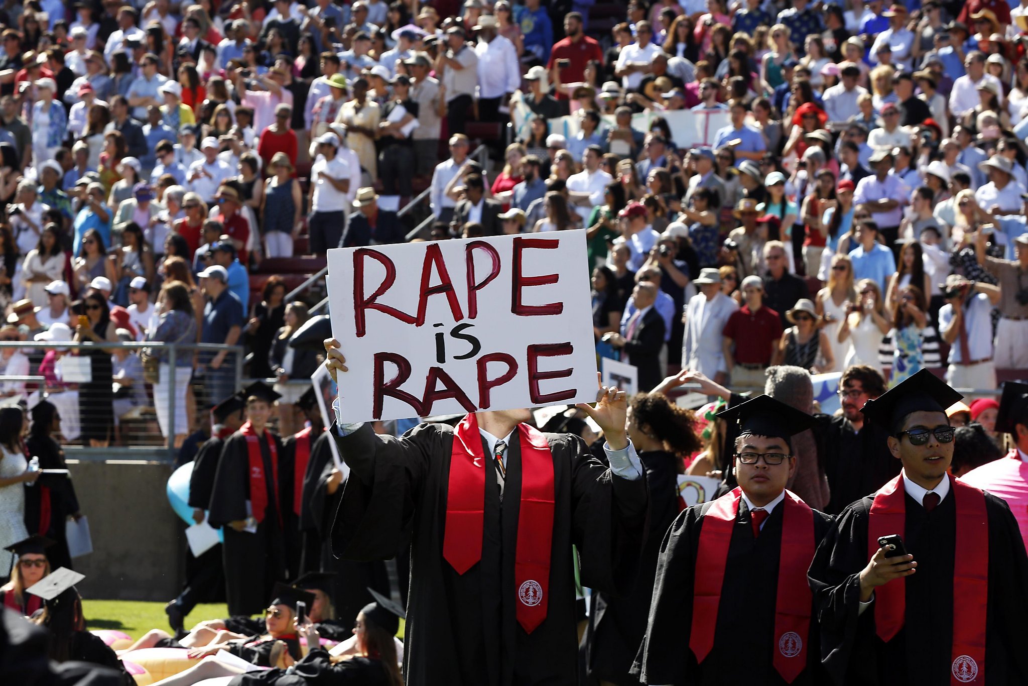 Protests at Stanford graduation over sex-assault sentence
