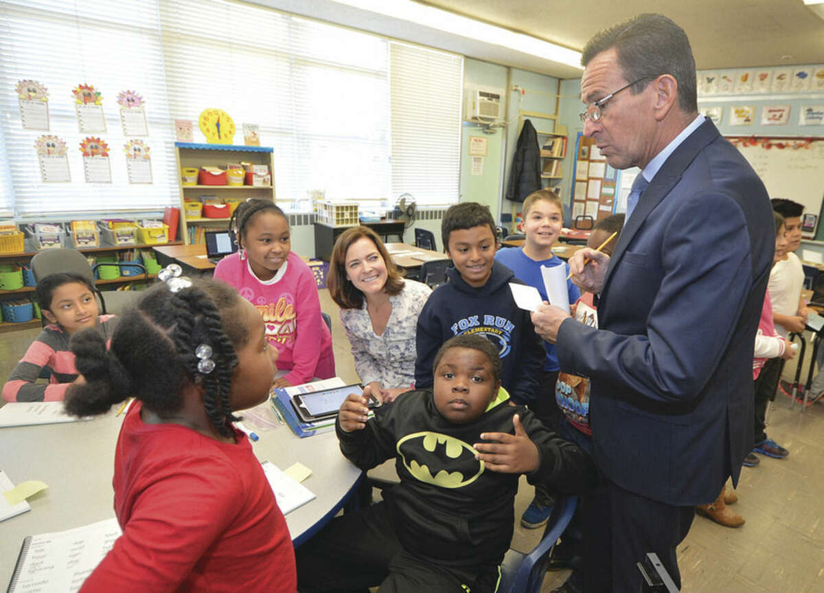 Malloy visits preschools at Fox Run Elementary School