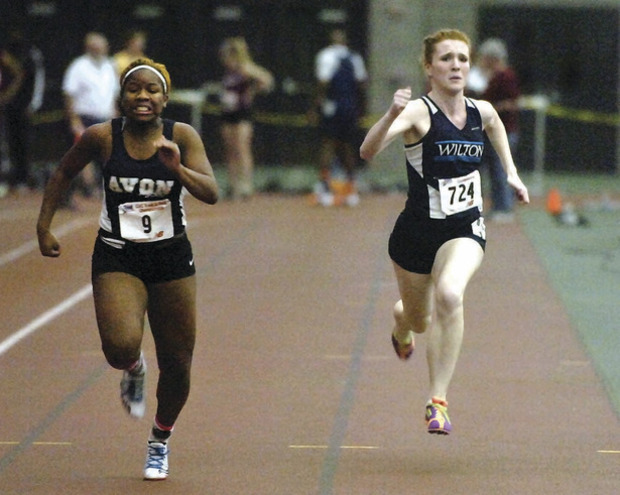Class L indoor track -- Wilton girls runners-up