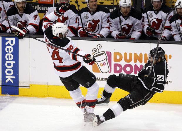 NHL playoffs -- Devils avoid elimination, beat Kings on late goals