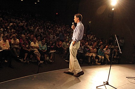 Boisterous crowd jams meeting on health care