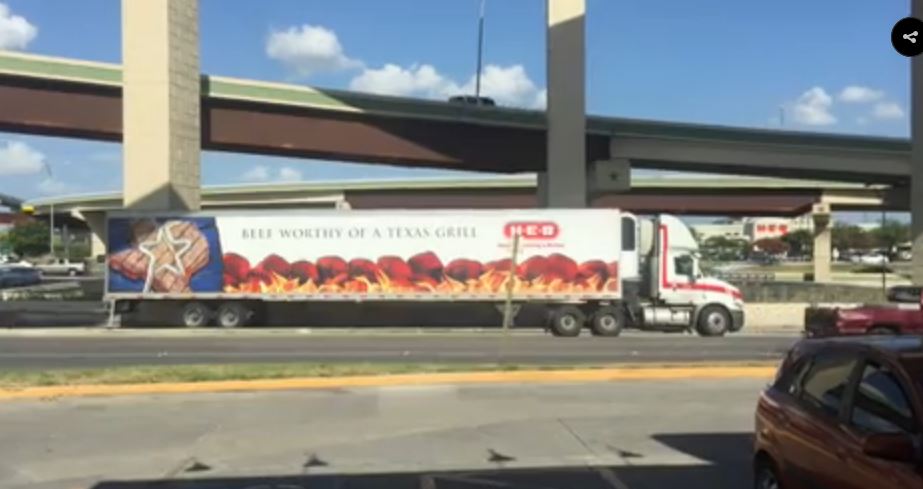 Reader captures H-E-B truck stuck in traffic near 281 and Loop 1604
