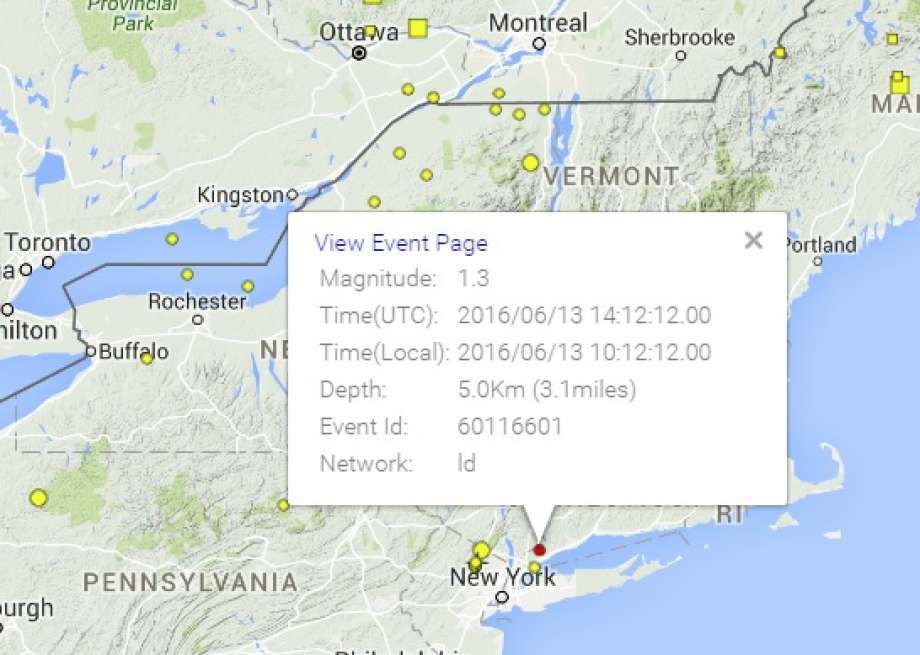 Slight tremor measured in Stamford area