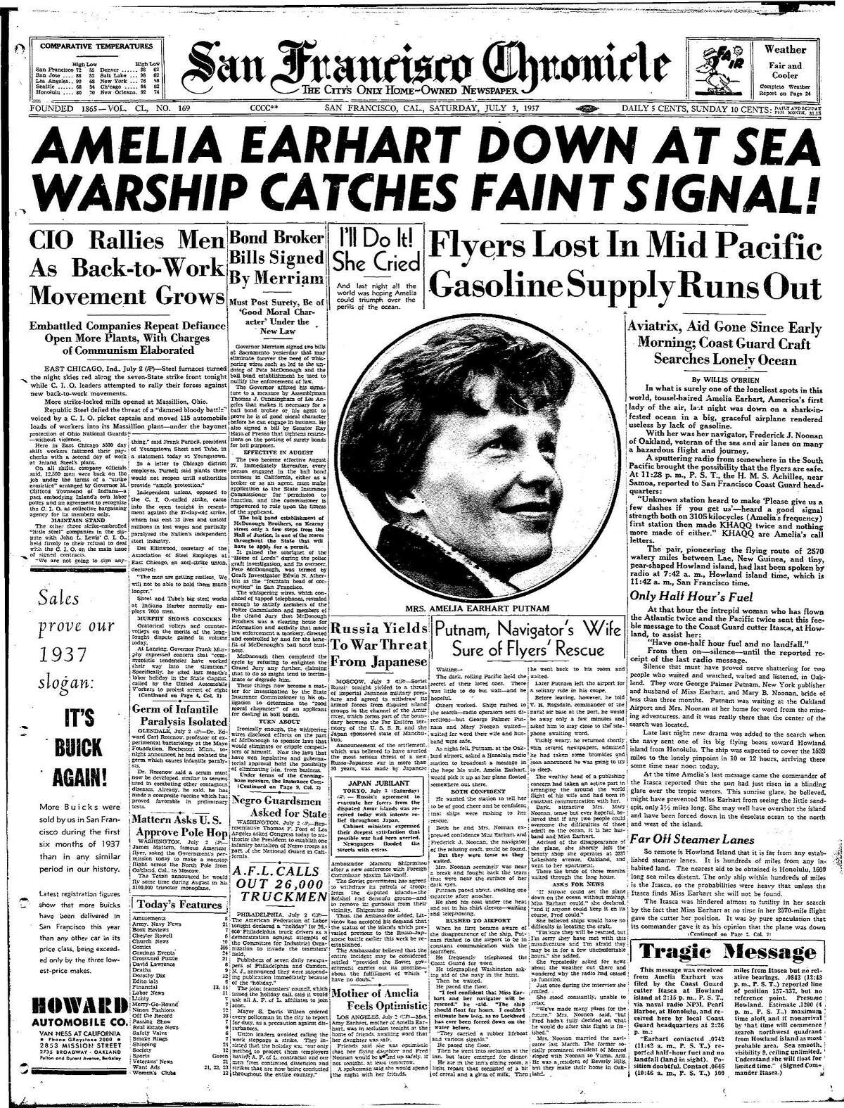 Chronicle Covers: The disappearance of Amelia Earhart