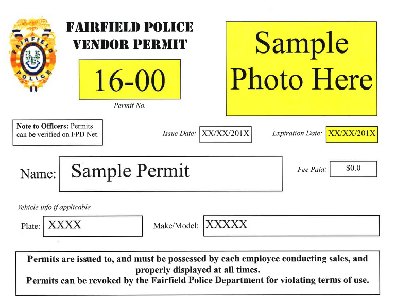 If you’re going door to door in Fairfield you need a permit
