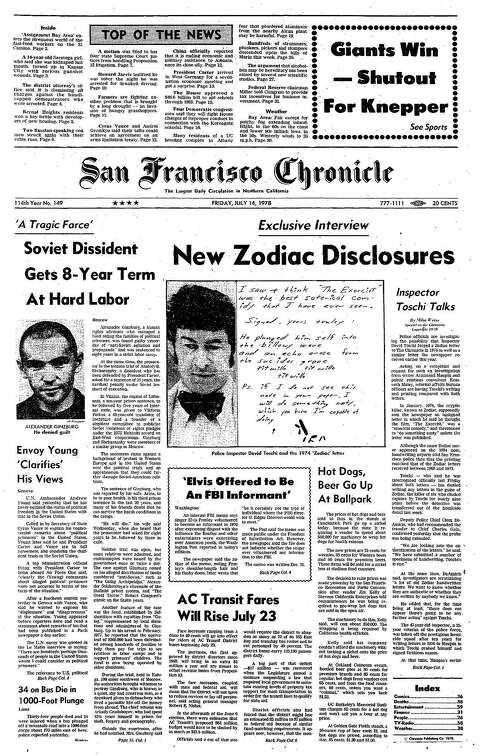 SF cop who hunted Zodiac killer dies. Dave Toschi was 86