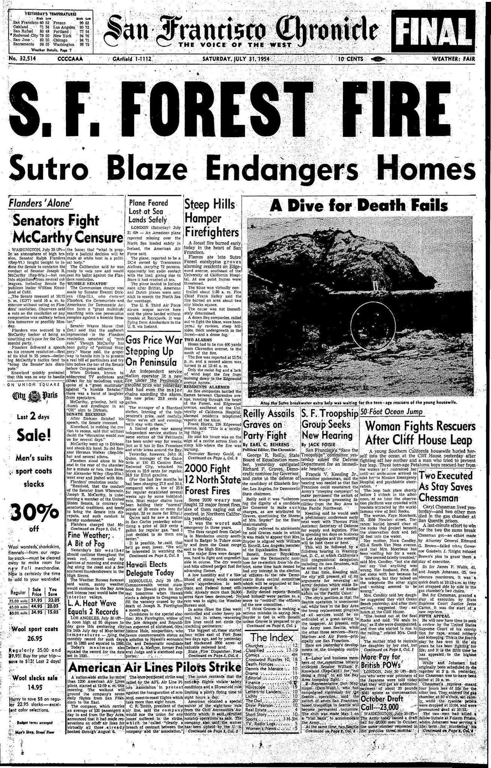 Chronicle Covers: A forest fire? In San Francisco