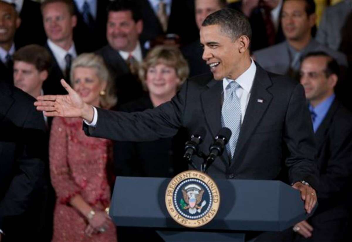 Yankees celebrate World Series championship at the White House