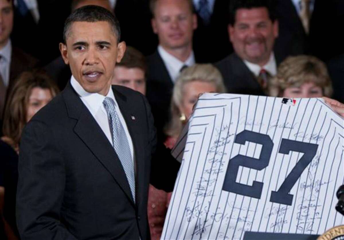 Yankees celebrate World Series championship at the White House