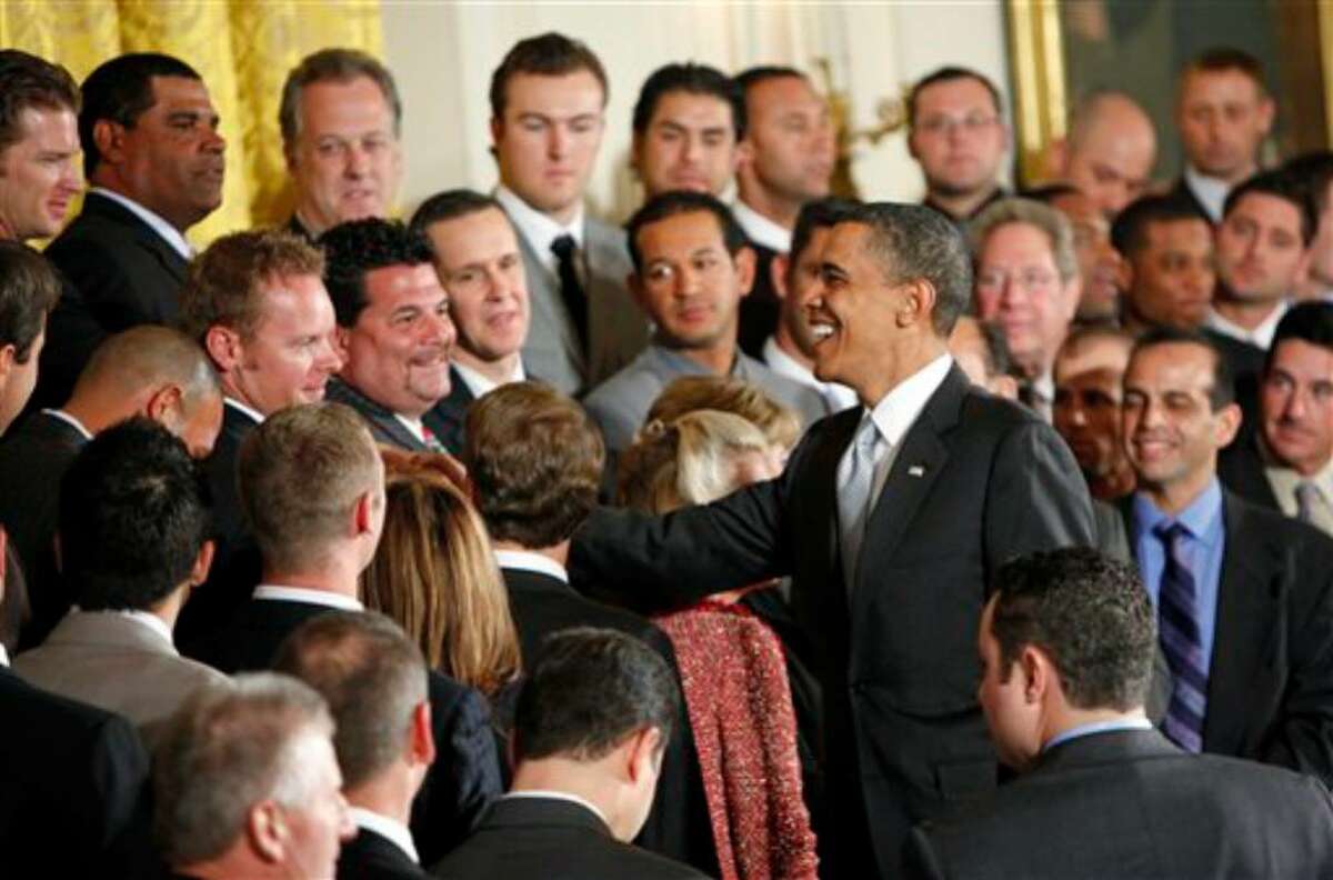 Yankees celebrate World Series championship at the White House