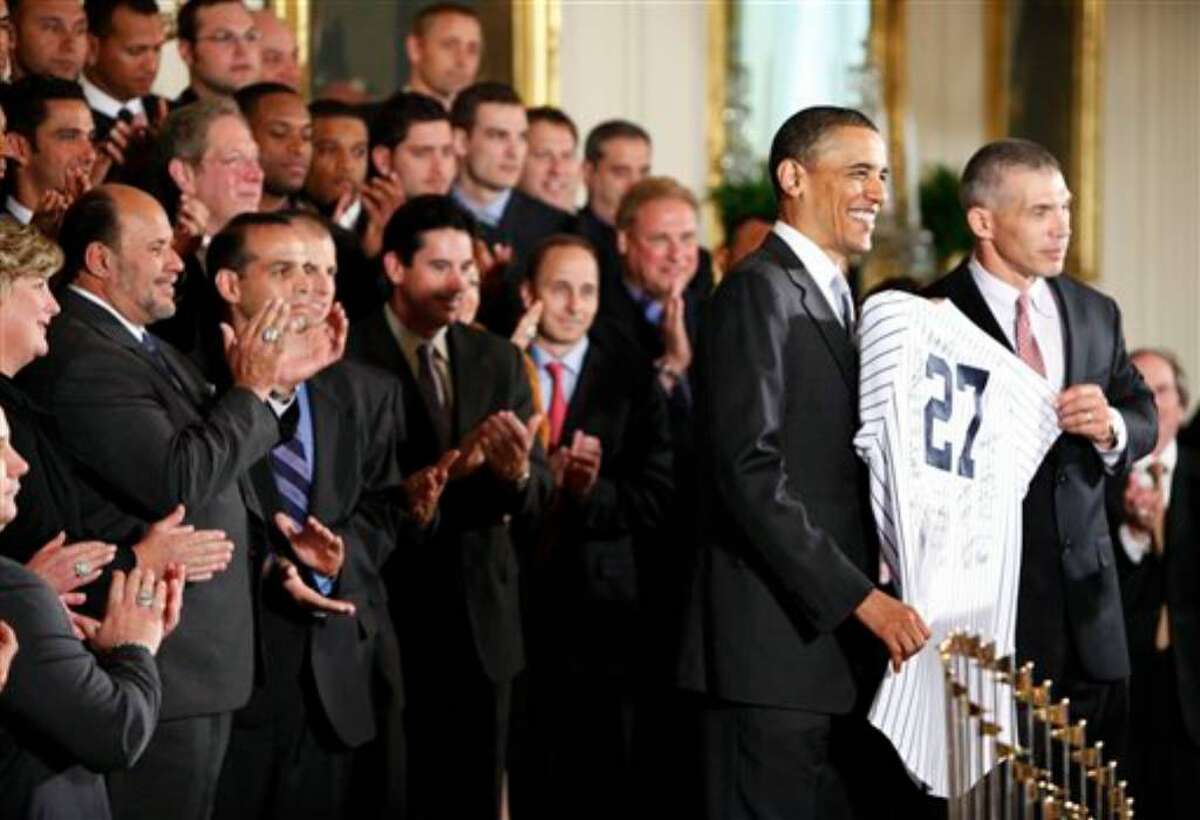 Yankees celebrate World Series championship at the White House
