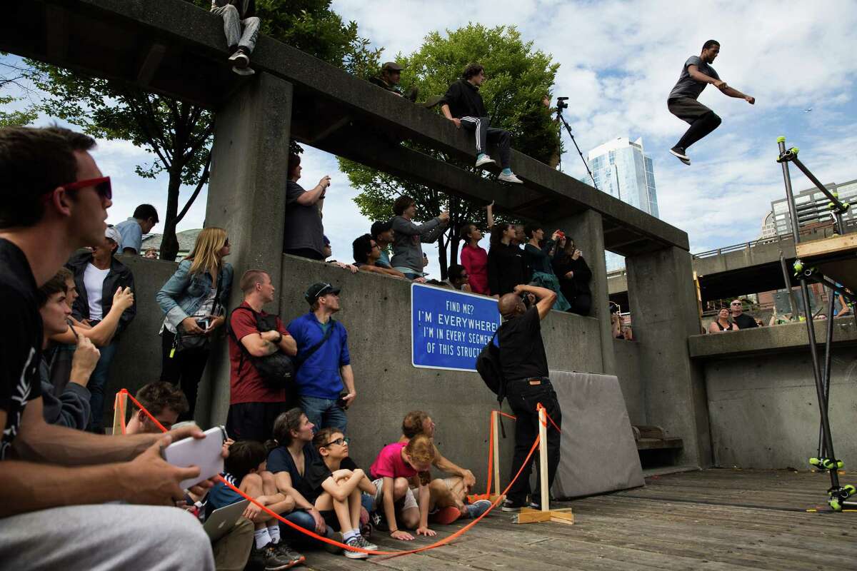 Parkour athletes compete at Waterfront Park
