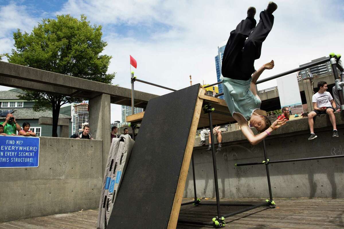 Parkour athletes compete at Waterfront Park