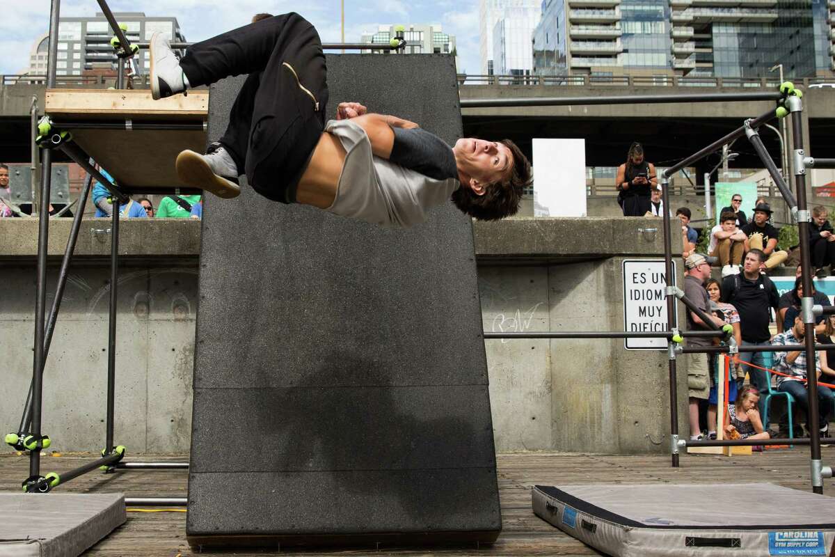 Parkour athletes compete at Waterfront Park