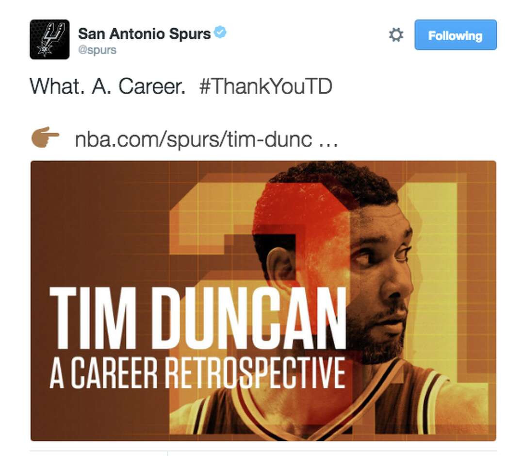 Sports world pays homage to Tim Duncan
