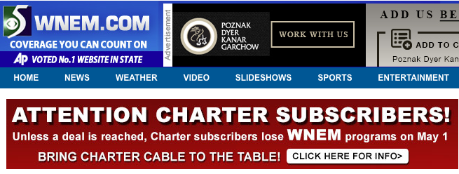 WNEM TV-5 programming on Charter in jeopardy