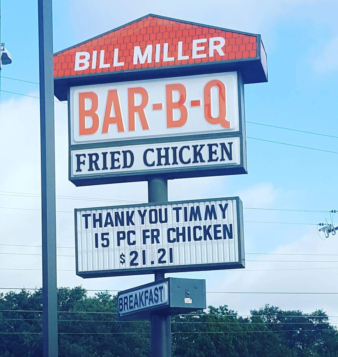 Bill Miller Bar-B-Q honoring Tim Duncan's retirement with a $21.21 ...