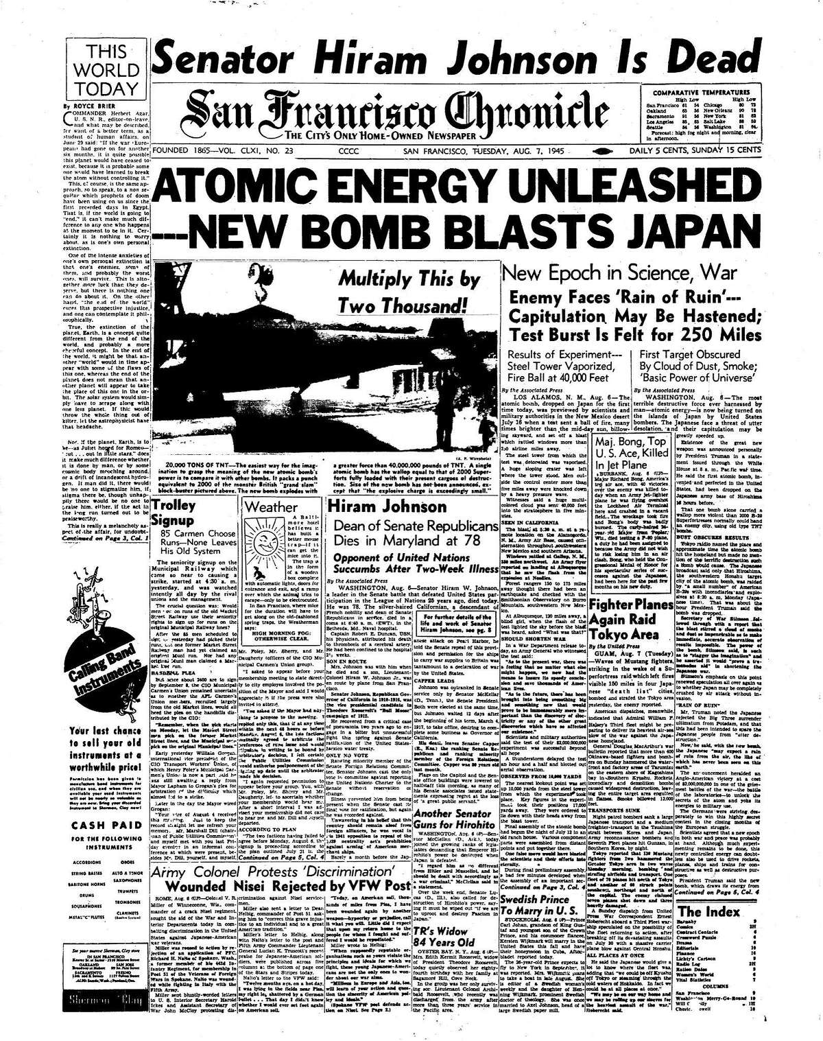 Chronicle Covers: When the U.S. 'rained ruin' on Hiroshima