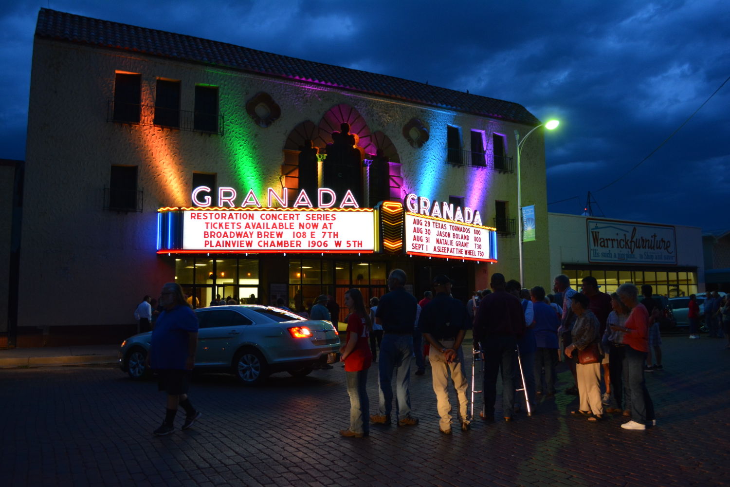 Marquee lights go on at Granada