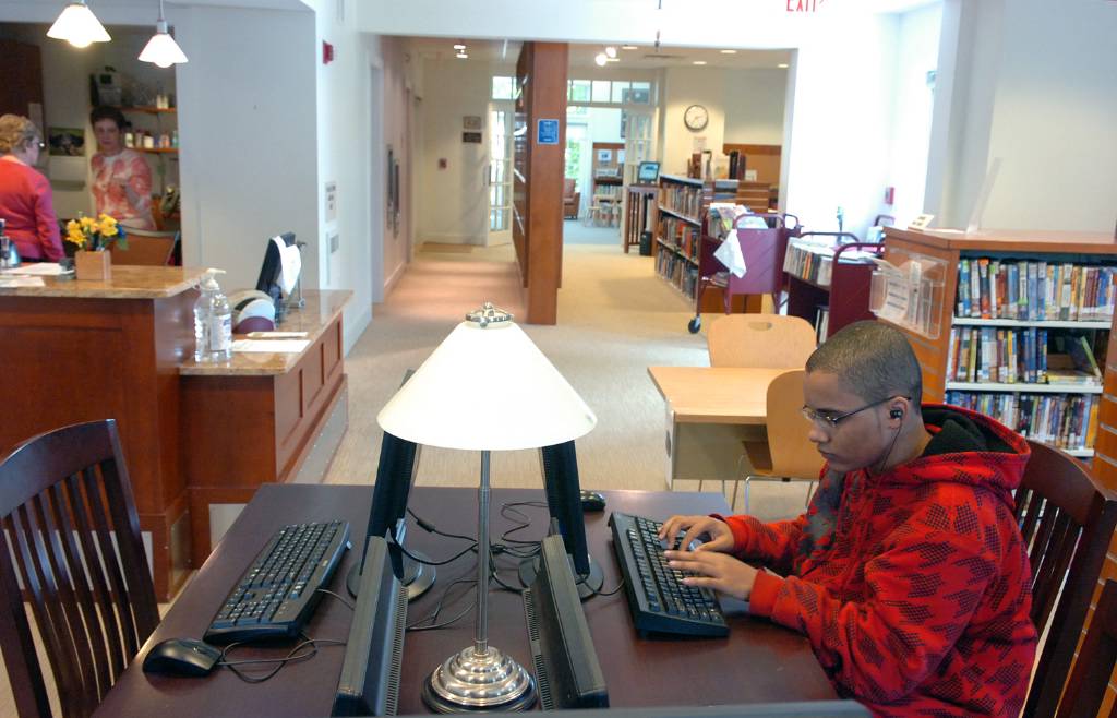 Generations apart, two library patrons take on a common mission