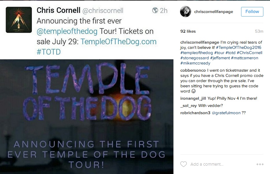 Temple of the Dog announces 25th anniversary tour