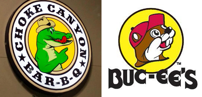 Is an alligator chomping the Buc-ee's beaver logo?