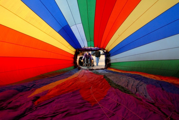Inside a balloon!