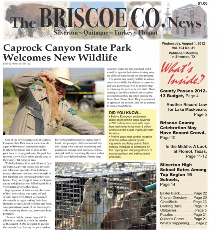 Briscoe County News announces changes in century-old paper