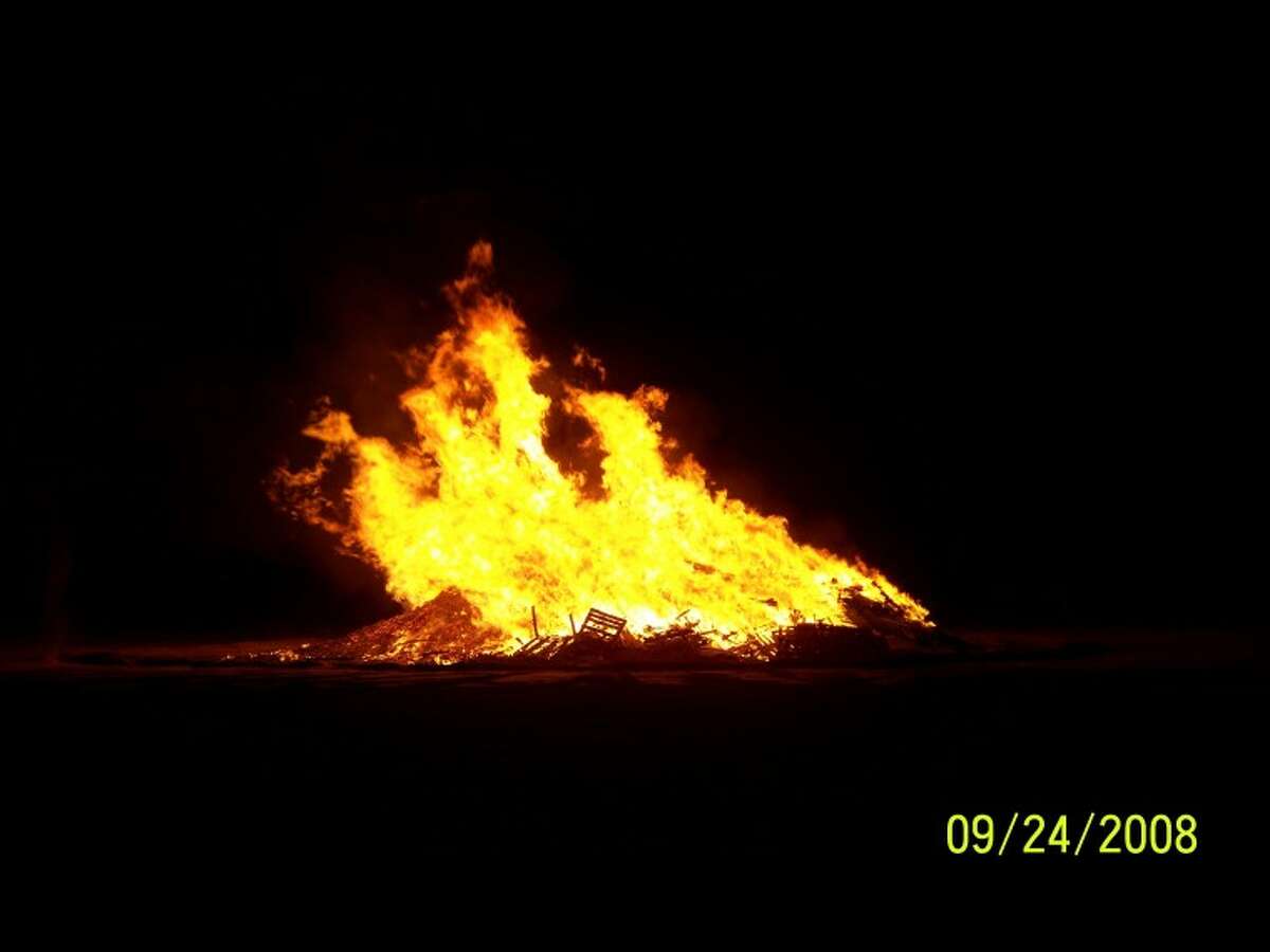 Bonfire lit