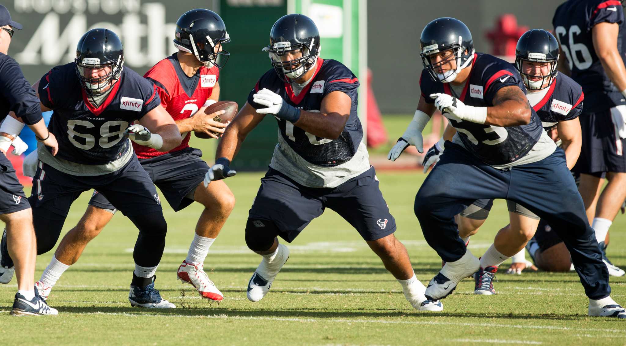Texans' Tom Savage displaying quick release at camp