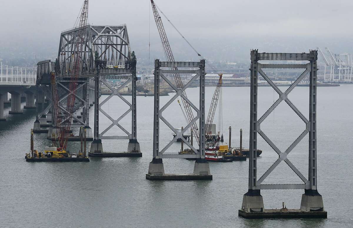 Last big piece of old Bay Bridge ready to sail into history