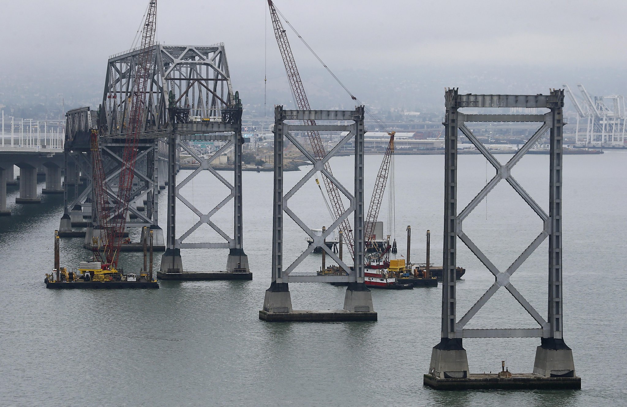 Last big piece of old Bay Bridge ready to sail into history